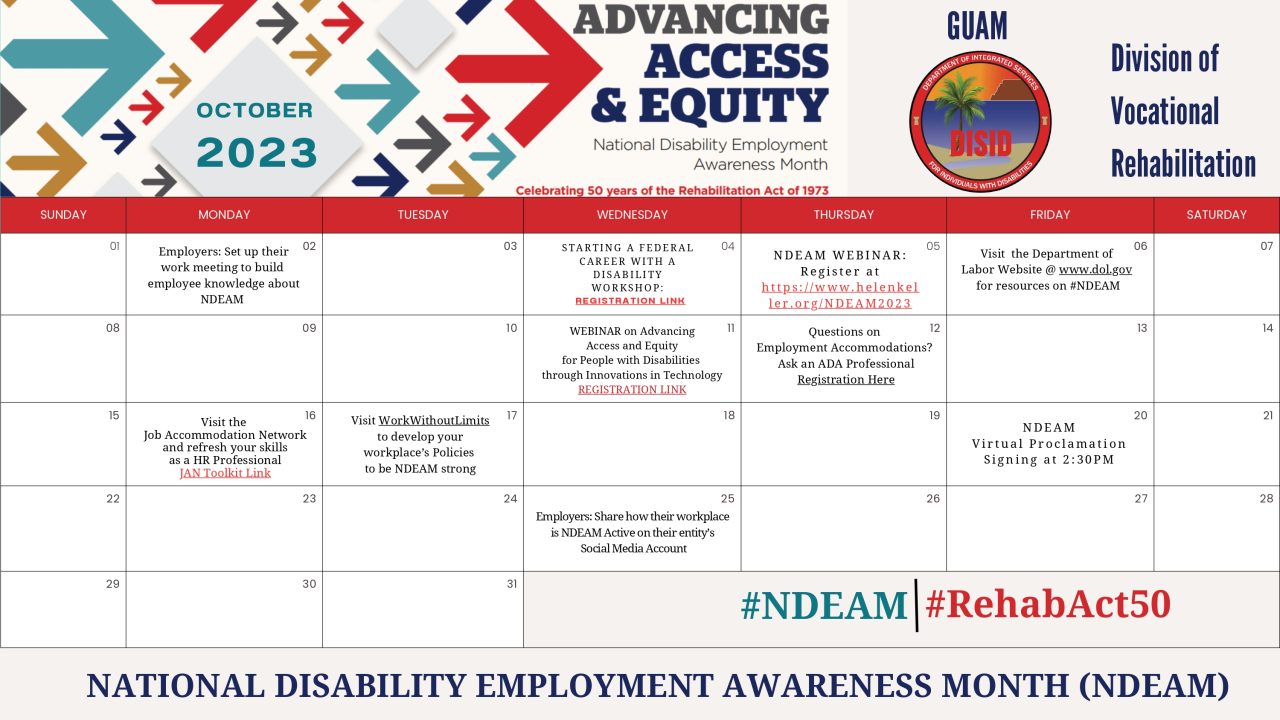 National Disability Employment Awareness Month (NDEAM) Events | DISID